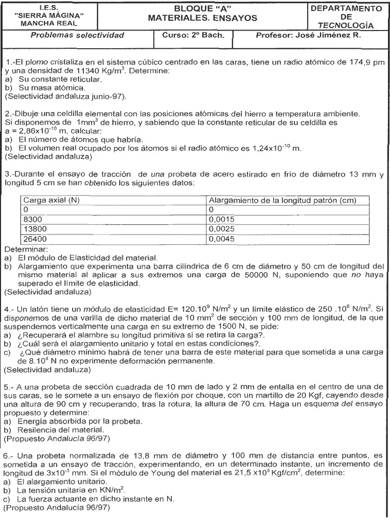 Problems About Material Unit PDF | PDF