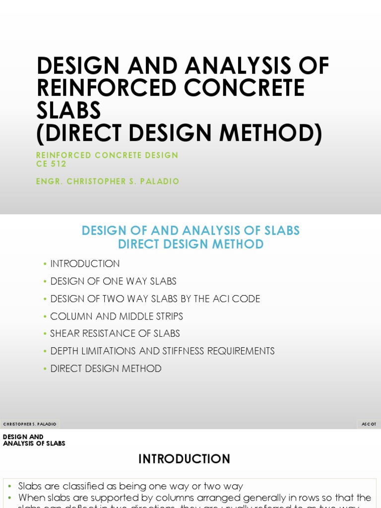 Lecture 7 Reinforced Concrete Slab Direct Design | PDF | Beam ...