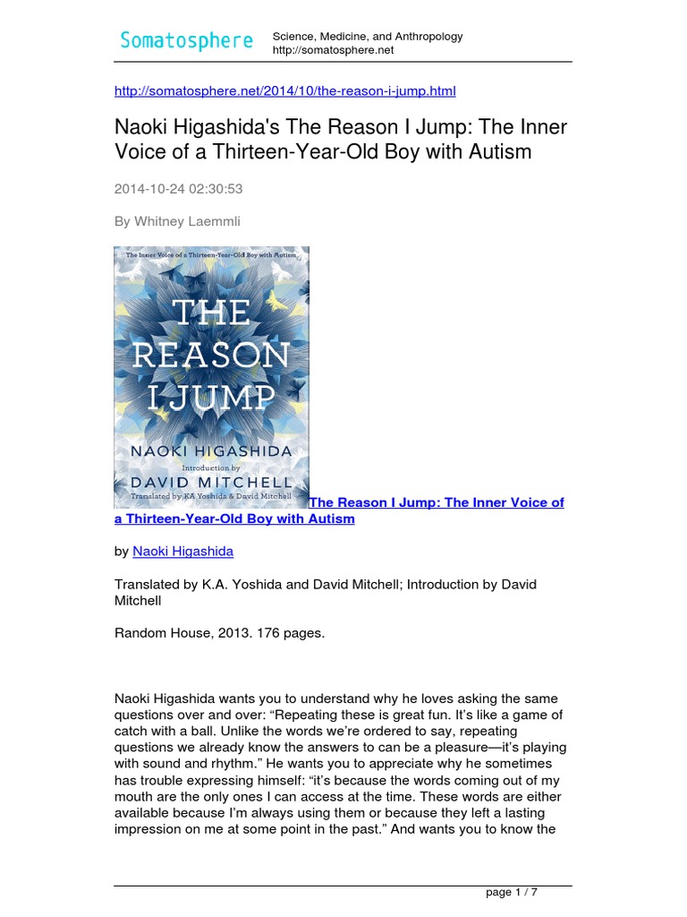 The Reason I Jump PDF | PDF | Disability | Autism