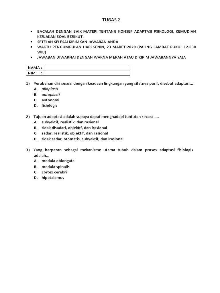 Enta Fitriya - TUGAS ADAPTASI PSIKOLOGI | PDF