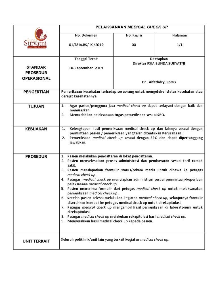 Spo Medical Check Up | PDF