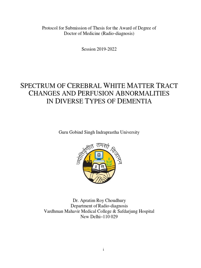 Thesis Protocol Final PDF | PDF | Corpus Callosum | Dementia