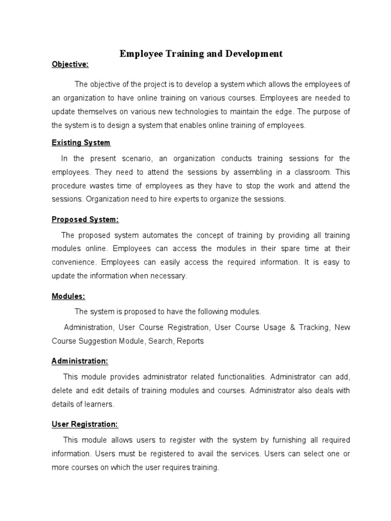 Employee Training and Development: Objective | PDF