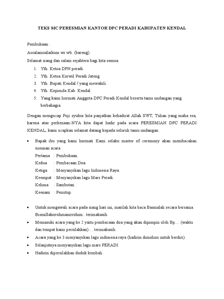 MC Peradi | PDF | Kajian Bahasa Asing