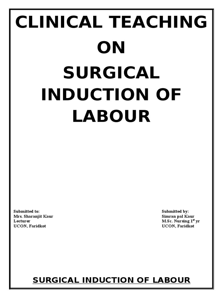Induction of Labor | PDF | Childbirth | Preterm Birth