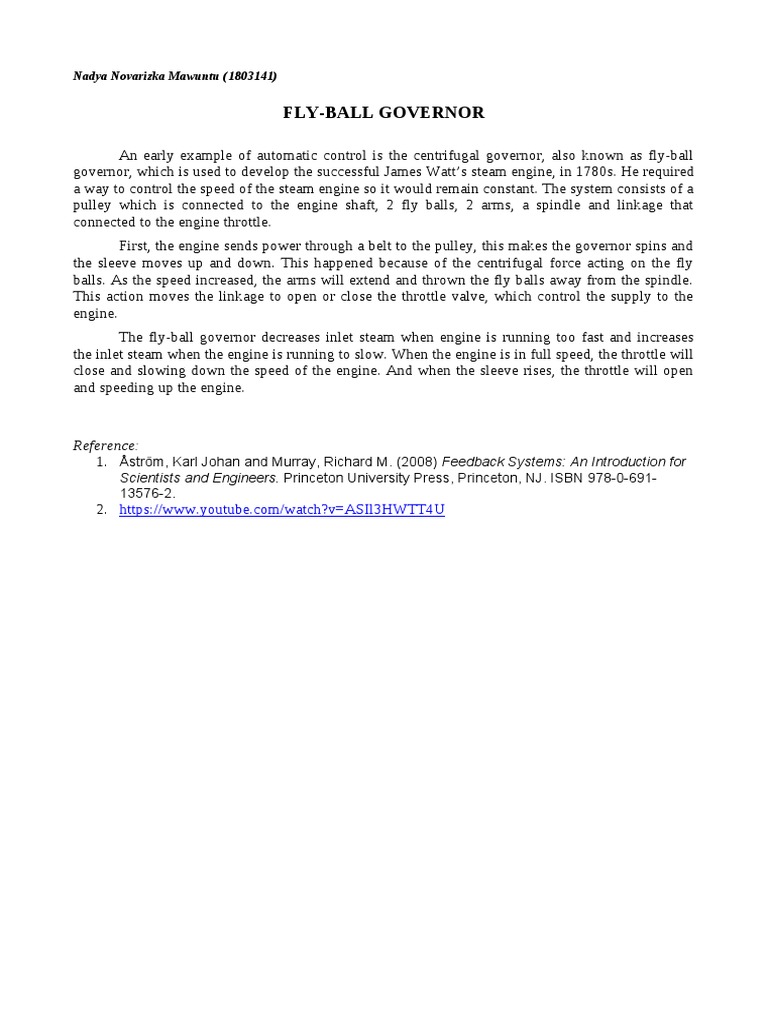 Fly-Ball Governor: Reference | PDF