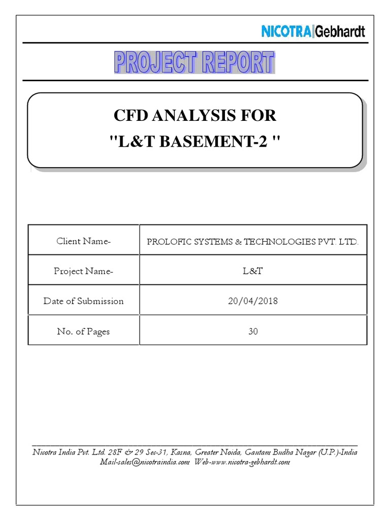 CFD REPORT FOR BASEMENT B2 L&T Prolofic-B-1 PDF | PDF | Ventilation ...