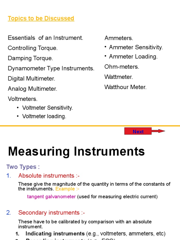 Topics To Be Discussed: - Voltmeter Sensitivity. - Voltmeter Loading ...