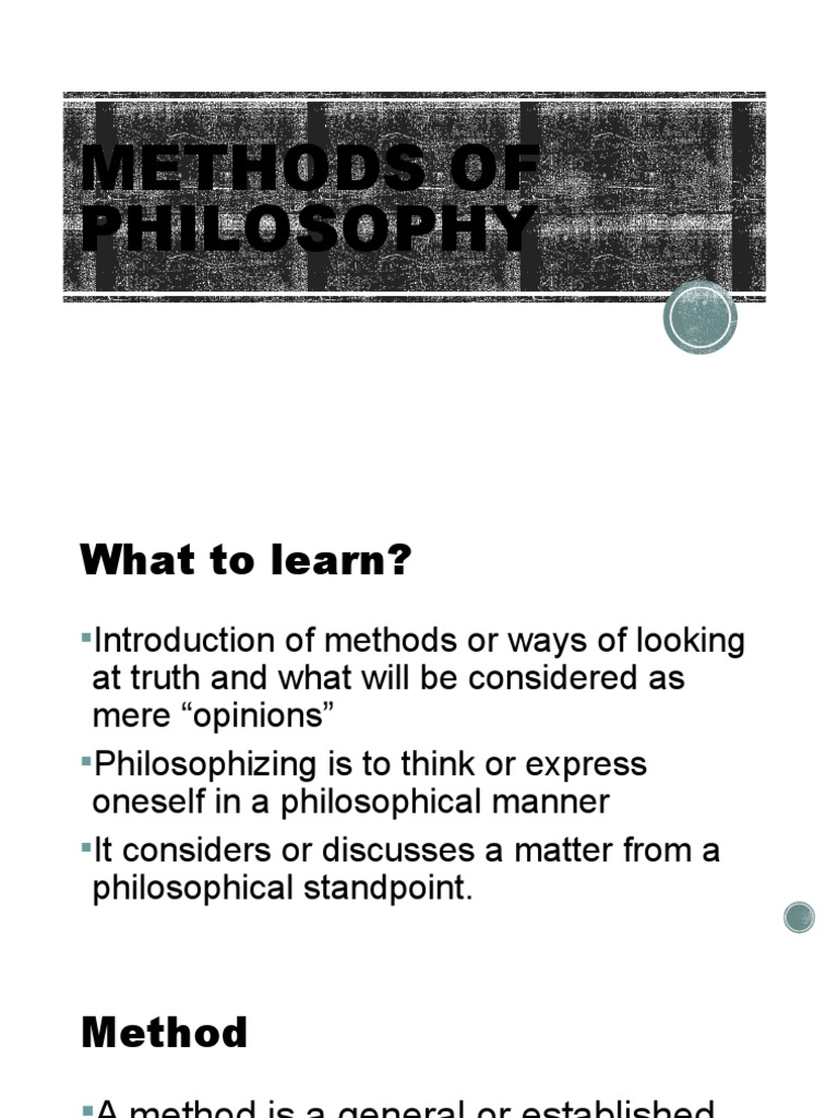 Philosophical Methods Explained | PDF | Phenomenology (Philosophy ...