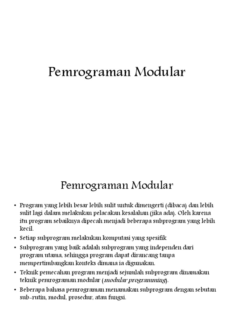 Bab 9 Pemrograman Modular PDF | PDF