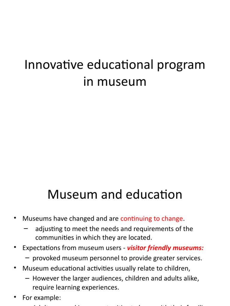 Museum Education Program Development | PDF | Museum | Curator