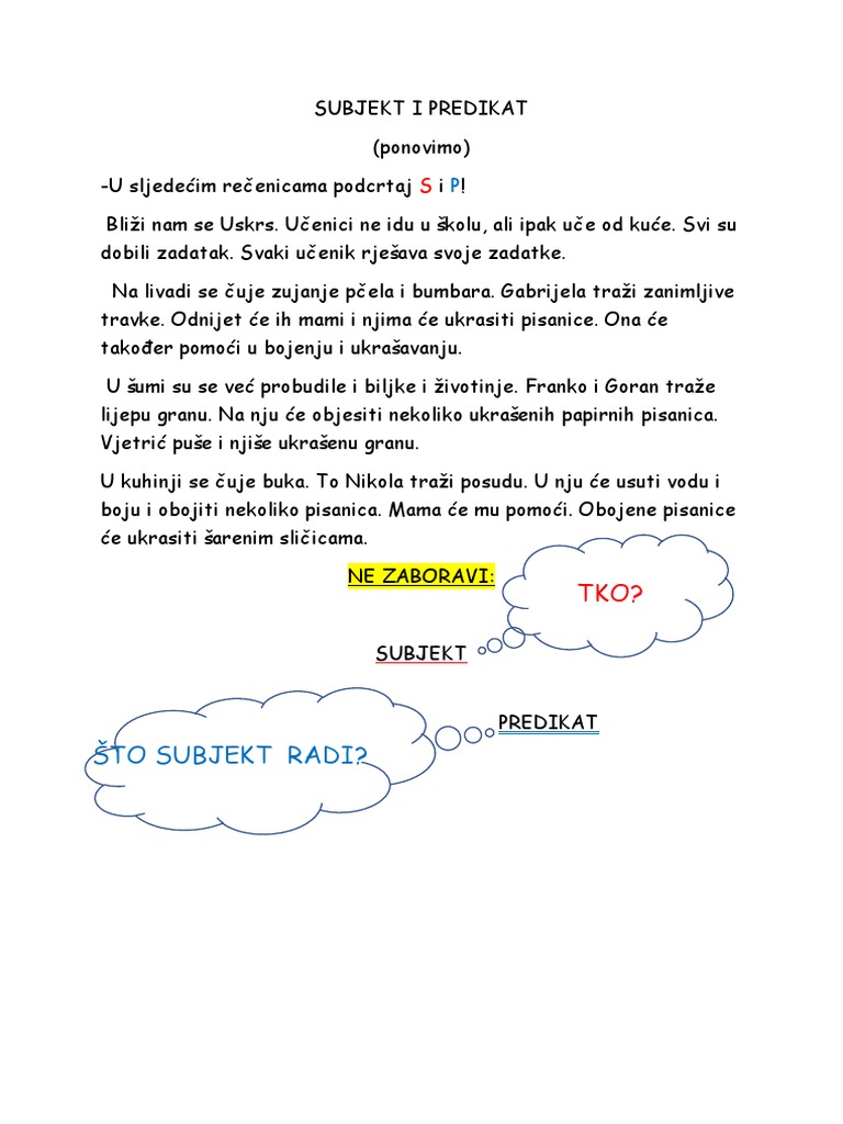 Subjekt I Predikat | PDF