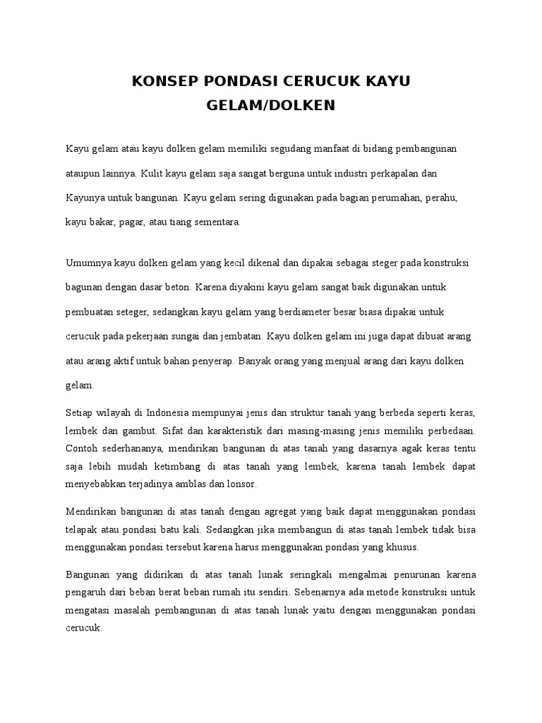Panduan Pondasi Cerucuk Kayu Galam | PDF | Griya & Taman