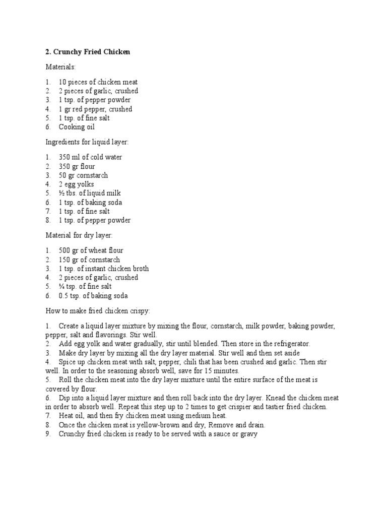 Crunchy Fried Chicken | PDF