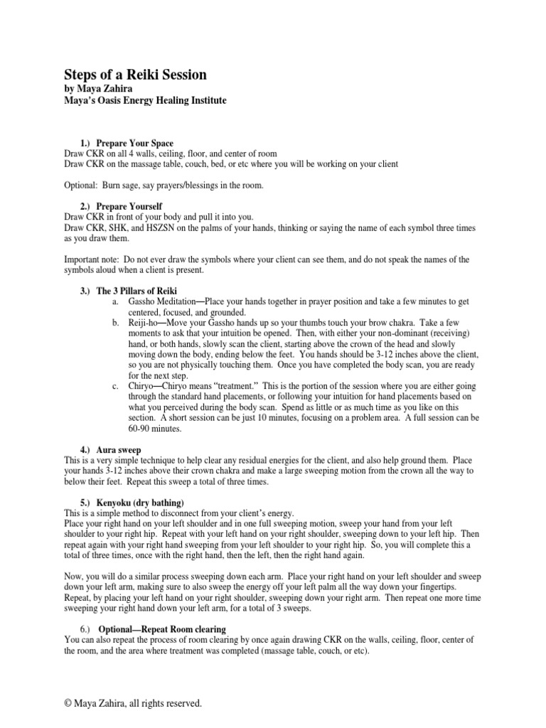 Steps of Reiki Session | PDF