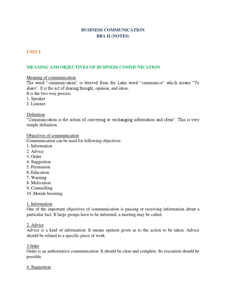 Business Communication - Notes PDF | PDF | Interview | Nonverbal ...