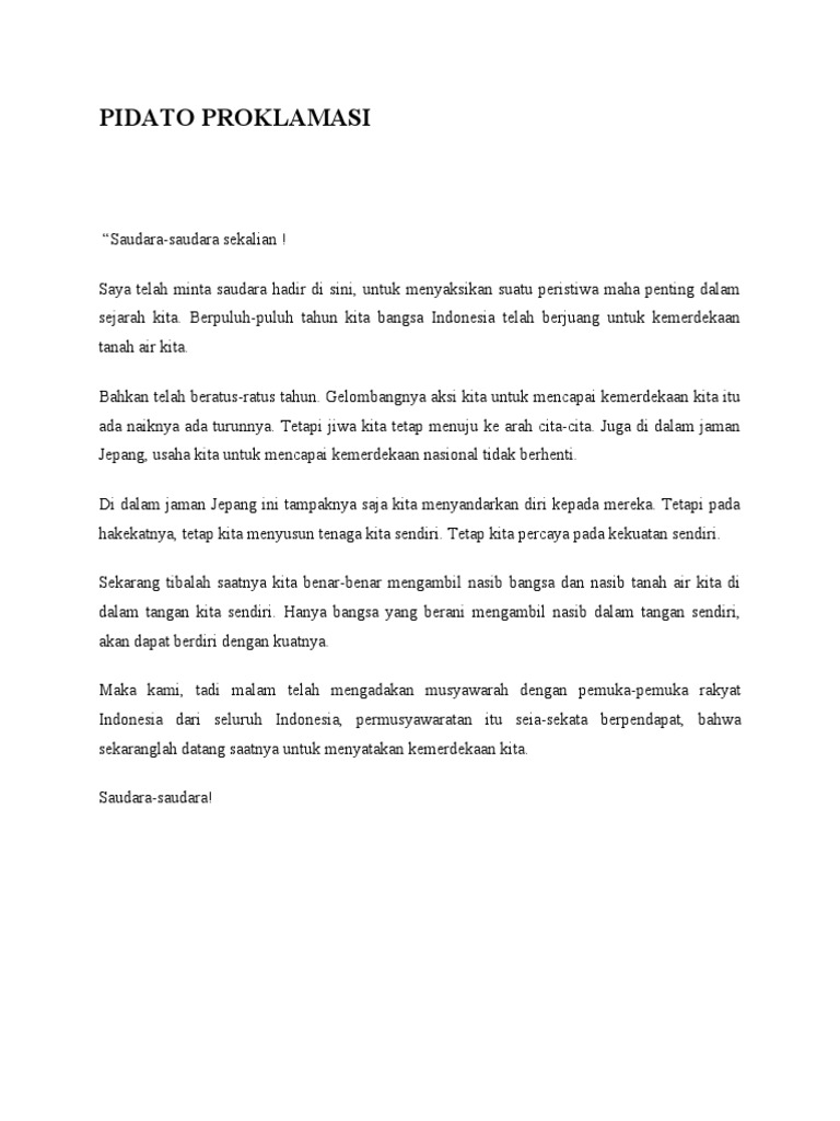 Pidato Proklamasi | PDF