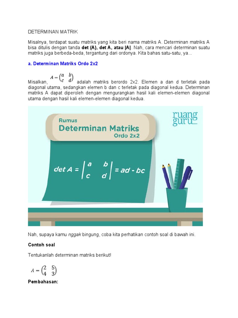 Determinan Matrik | PDF