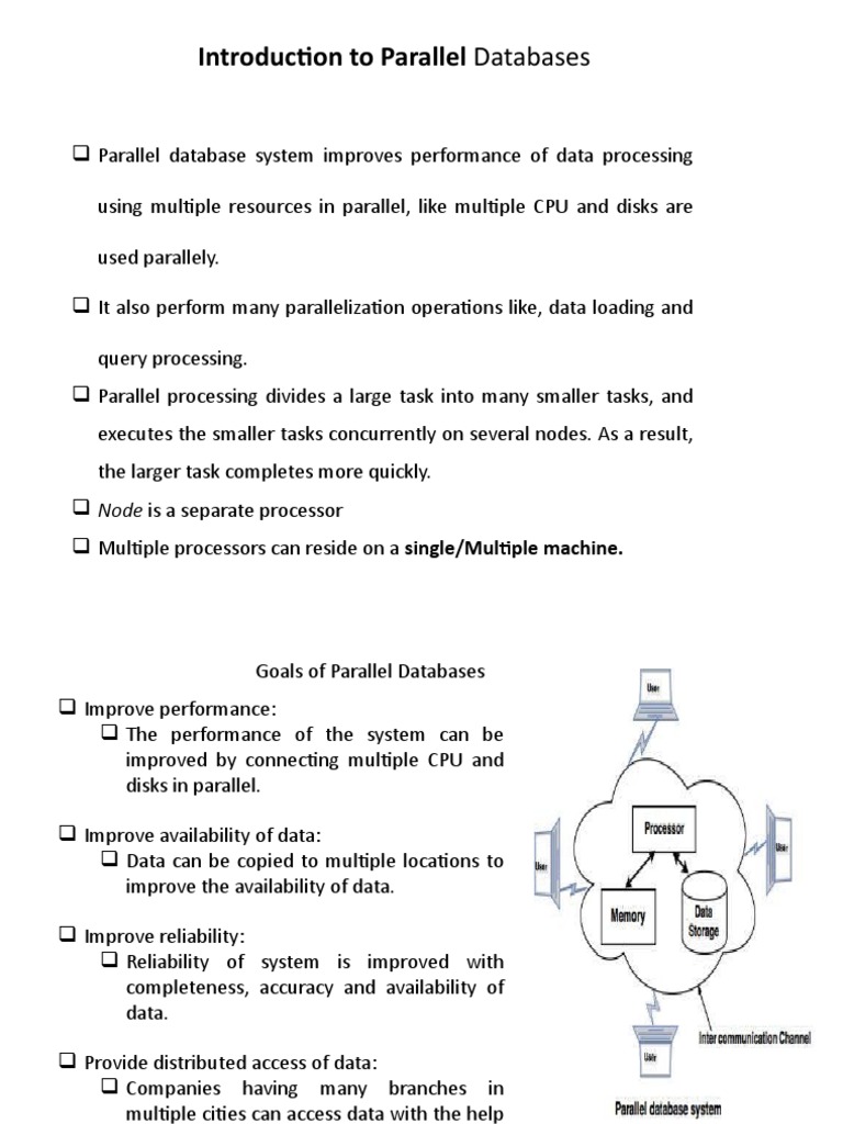 Introduction To Parallel Databases | PDF | Parallel Computing | Central Processing Unit