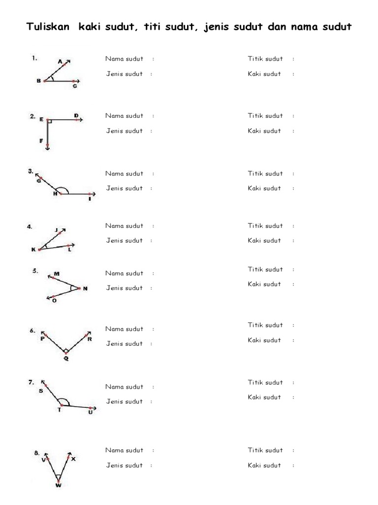 Worksheet Sudut | PDF | Olahraga & Rekreasi