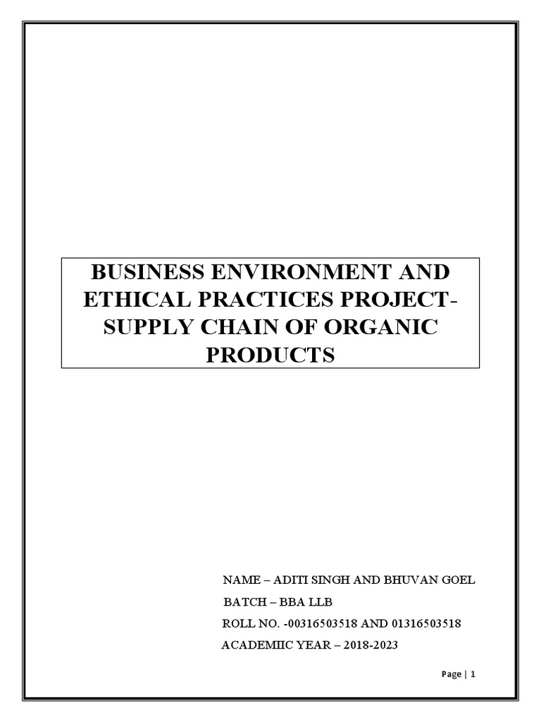 Business Environment Project | PDF | Organic Farming | Agriculture