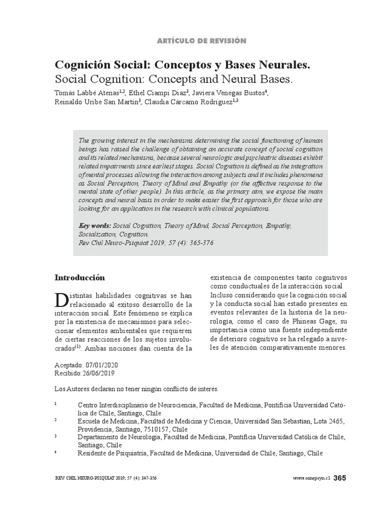 Cognición Social: Conceptos y Neuronas | PDF | Mente | Las emociones