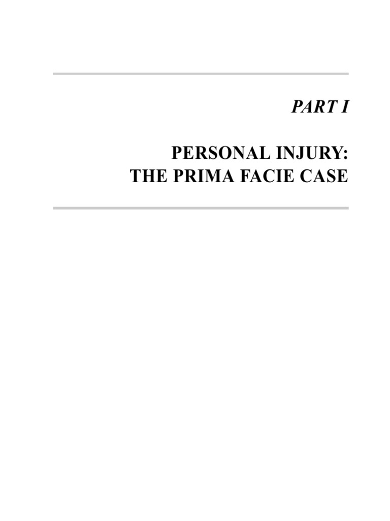 Personal Injury: The Prima Facie Case | Download Free PDF | Negligence ...