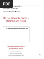 Harmonium Notation For Bhajans | PDF