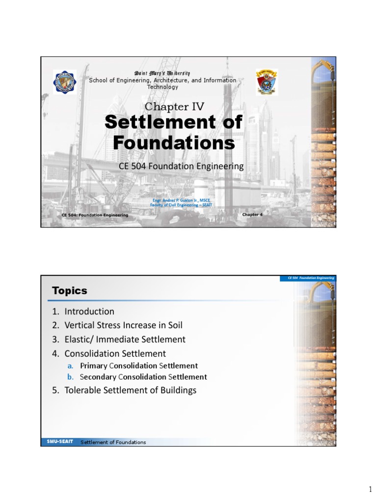 Analysis of Foundation Settlement Types in Soils Under Structures | PDF ...