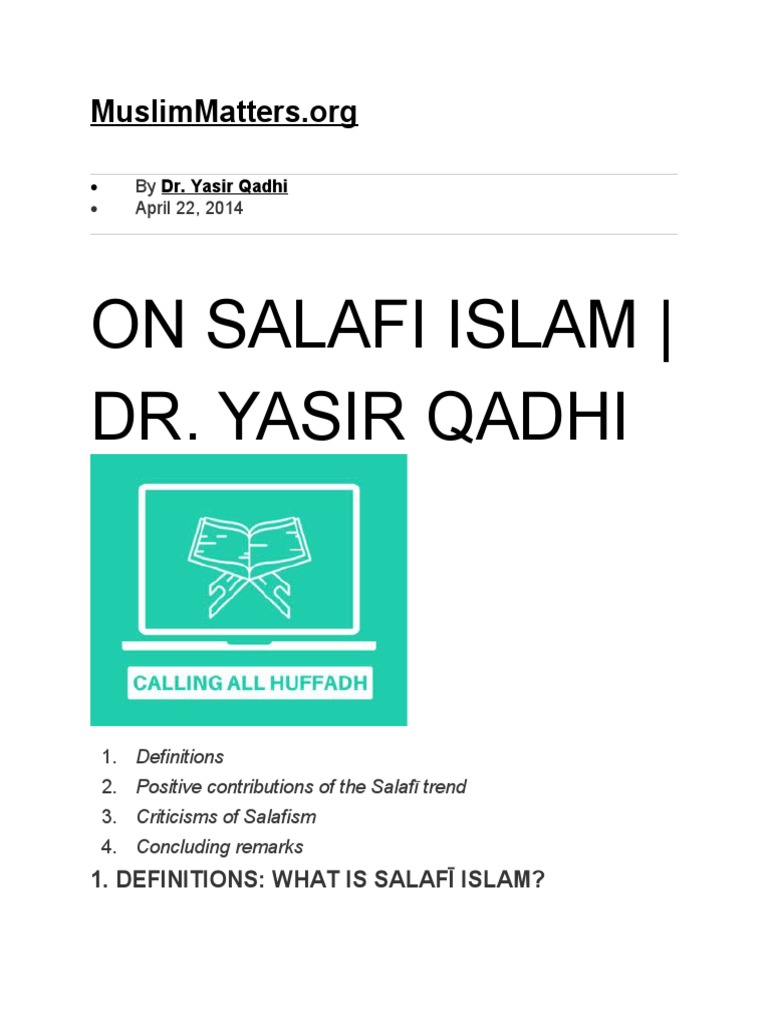 What Is Salafī Islam | PDF | Salafi Movement | Tawhid
