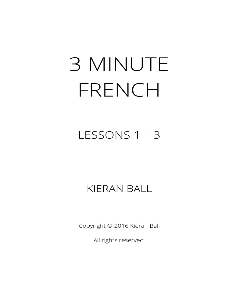 3 Minute French Lessons 1 3 PDF | PDF | English Language | Symbols