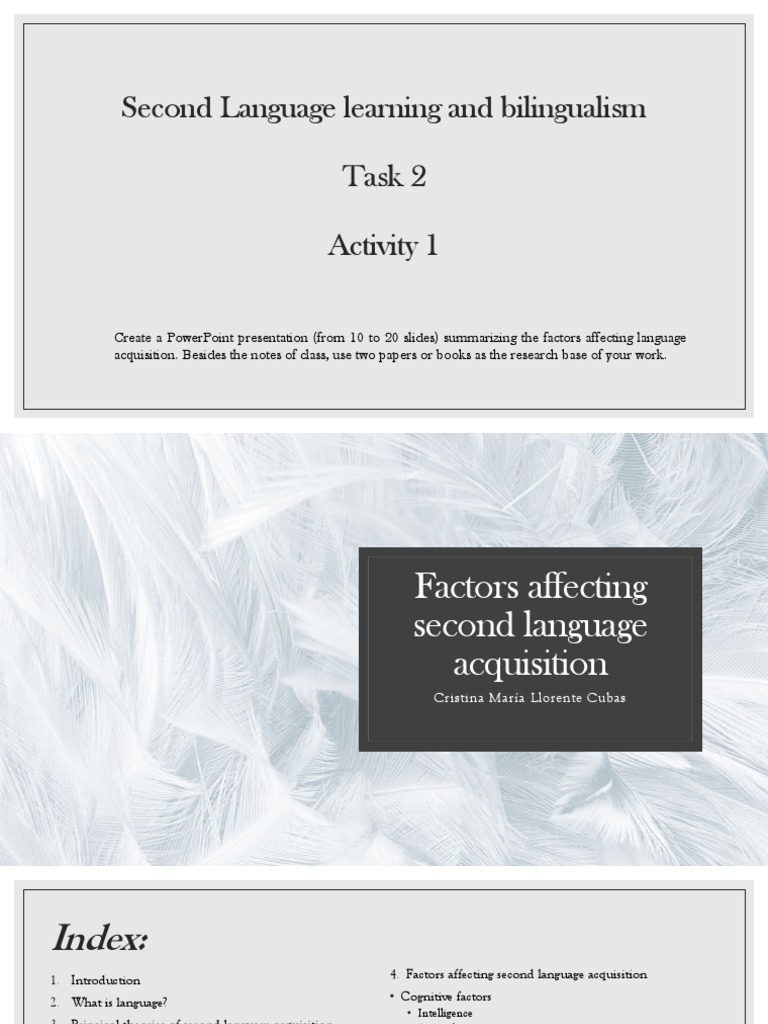 Factors That Affecting Second Language Acquisition | PDF | Second ...