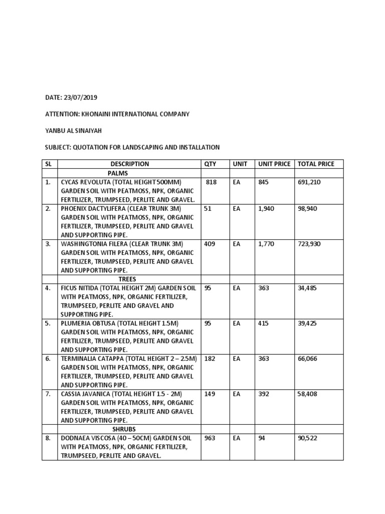 Aramco Without Grass Total | PDF | Trees | Garden Plants