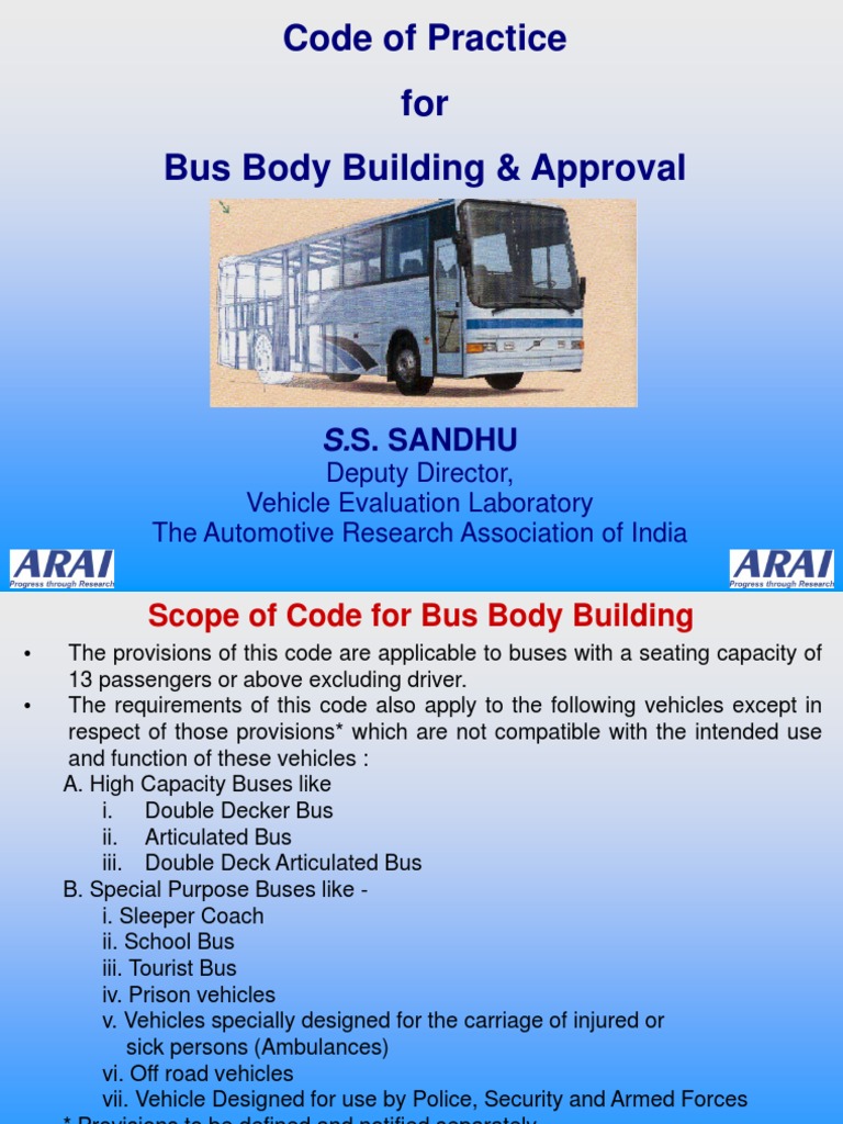 Code of Practice For Bus Body Design and Approval PDF | PDF | Bus | Door