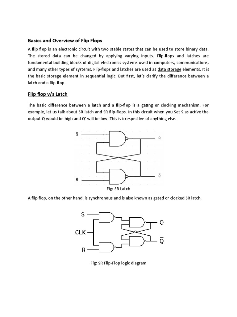 Basics and Overview of Flip Flops | PDF | Electrical Engineering | Computer Hardware