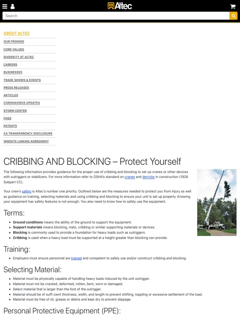 CRIBBING AND BLOCKING - Protect Yourself - Altec Inc | PDF | Crane ...