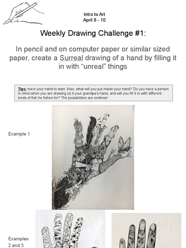 Intro To Art Weekly Drawing Challenge 1 | PDF | Home & Garden | Art