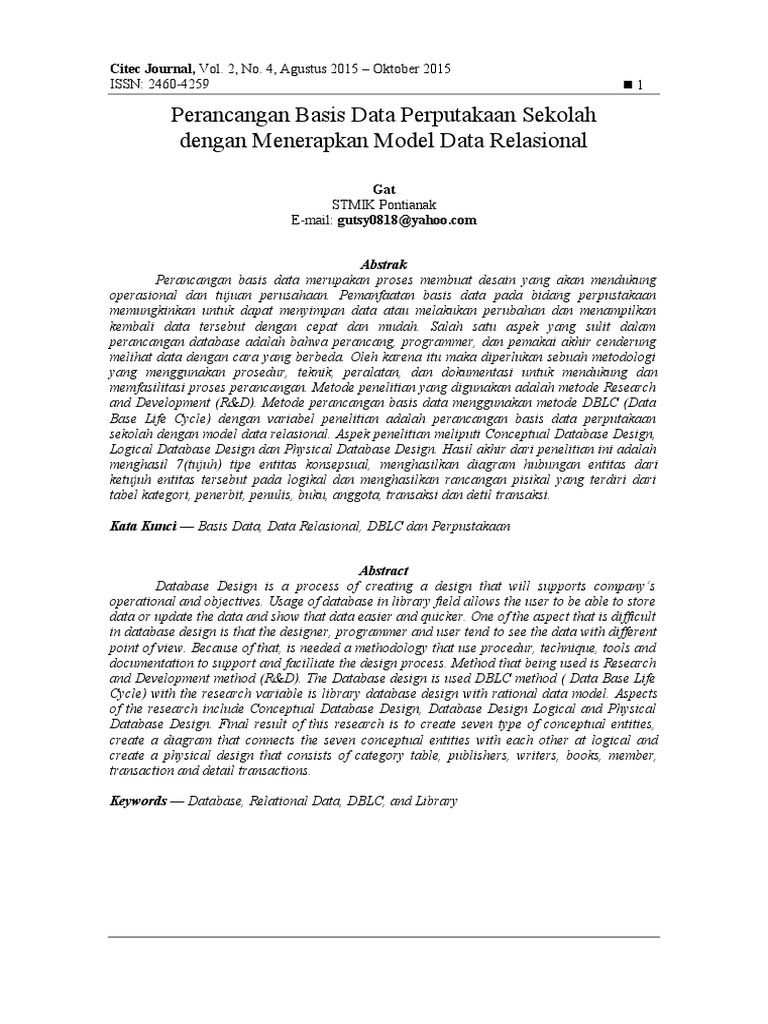 Contoh Database Perpustakaan | PDF