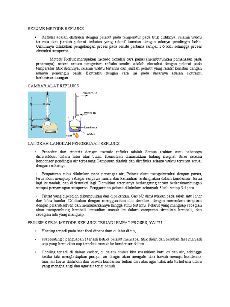 Resume Metode Refluks | PDF