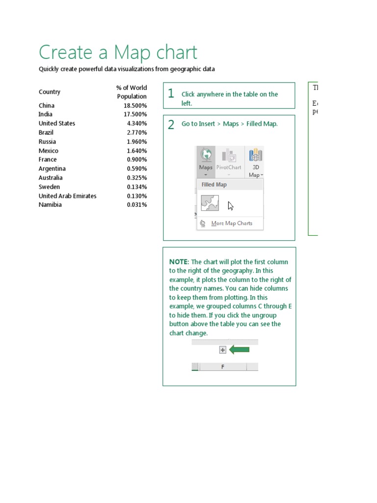 Map Chart Samples | PDF | Microsoft Excel | Data Management