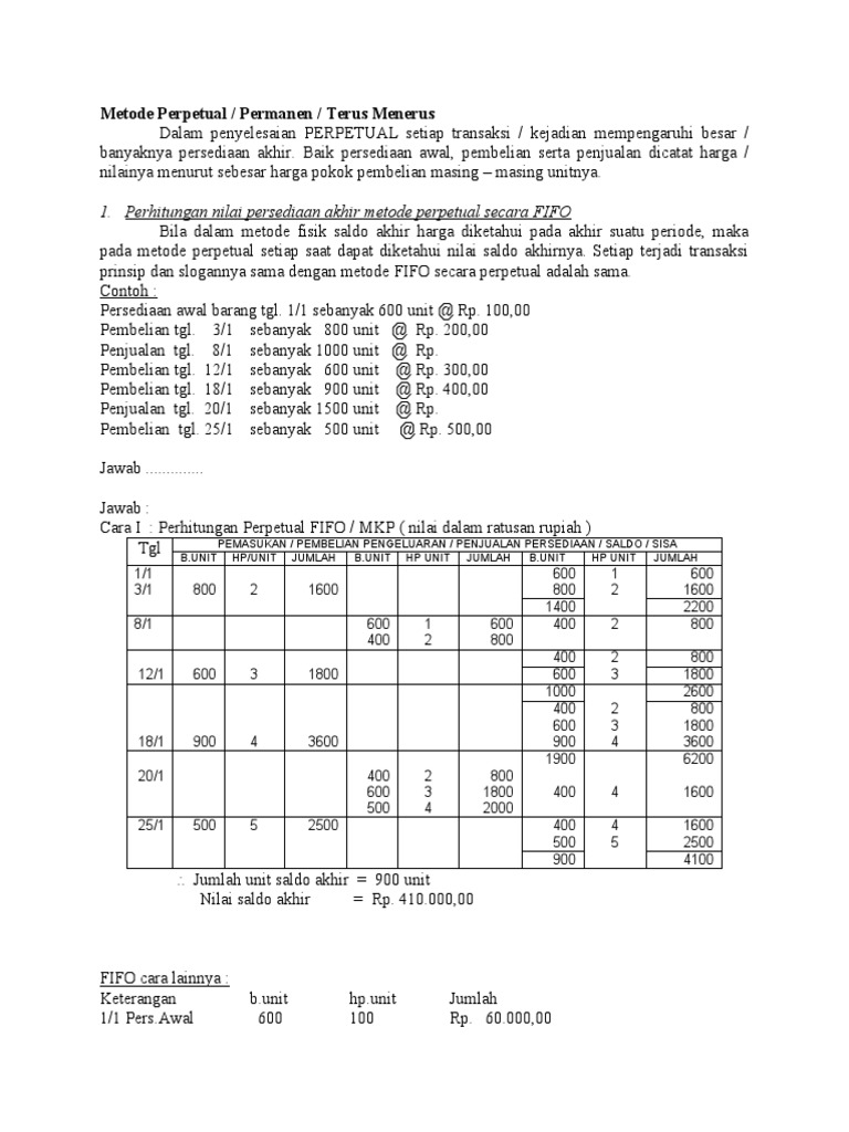 Metode Perpetual FIFO dan LIFO | PDF