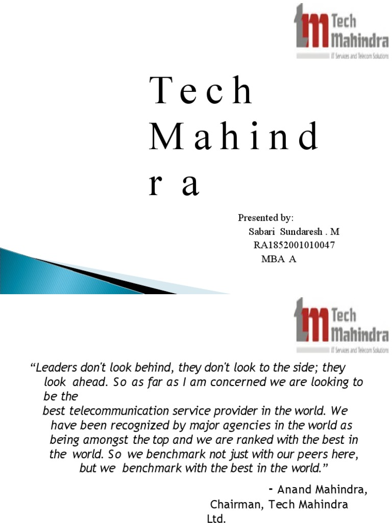 Mini Project On Tech Mahindra | PDF | Business | Economies