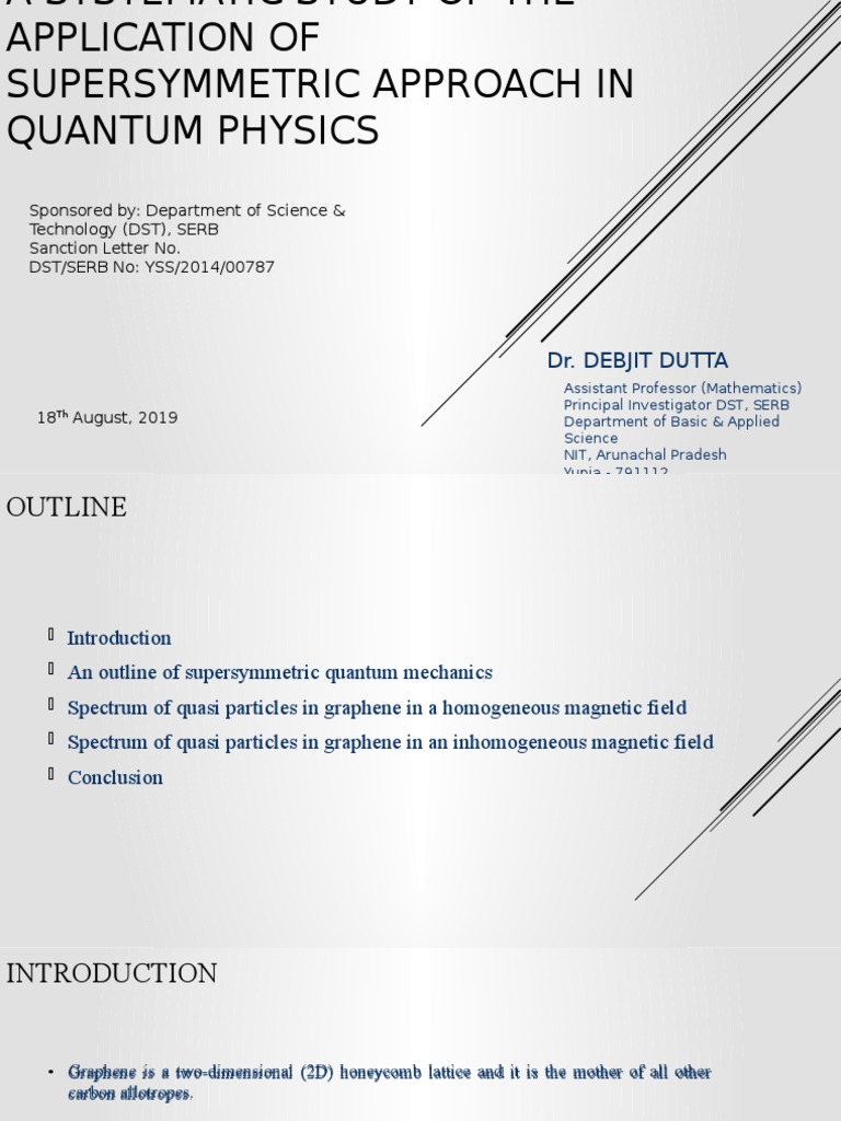 Dr. Debjit Dutta | PDF | Hamiltonian (Quantum Mechanics) | Graphene