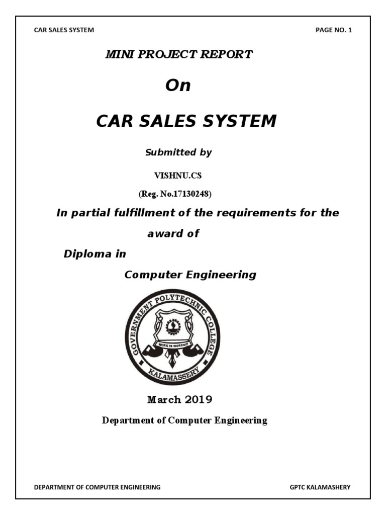 On Car Sales System: Mini Project Report | PDF | Net Beans ...