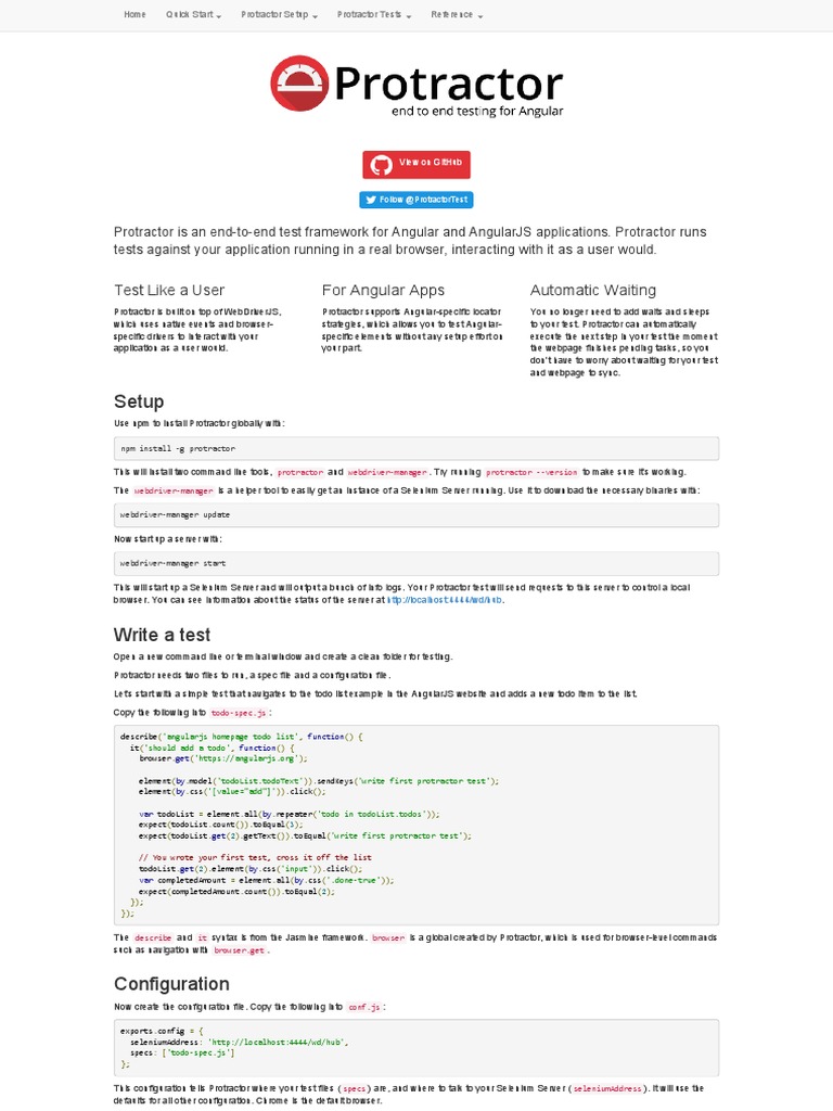 Protractor End To End Testing For Angularjs Pdf Selenium 8392