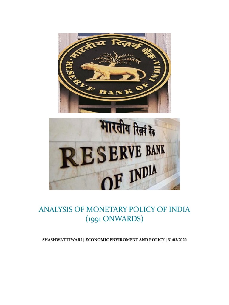 Analysis of Monetary Policy of India | PDF | Reserve Bank Of India ...