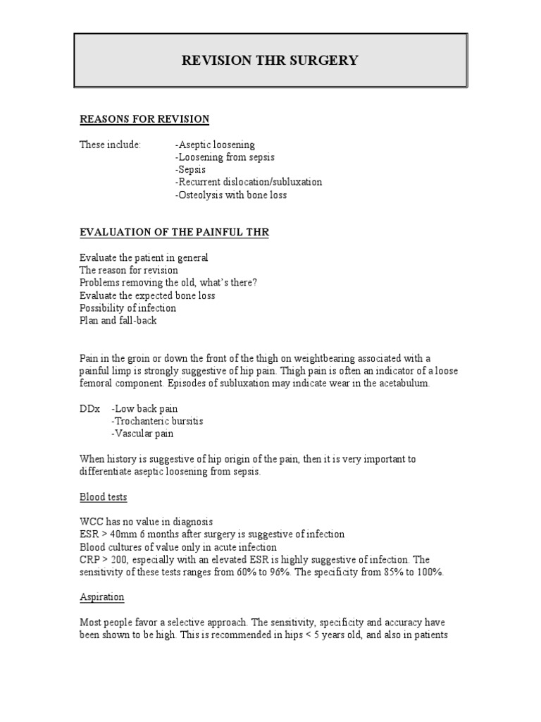 Revision THR | PDF | Anatomical Terms Of Location | Hip