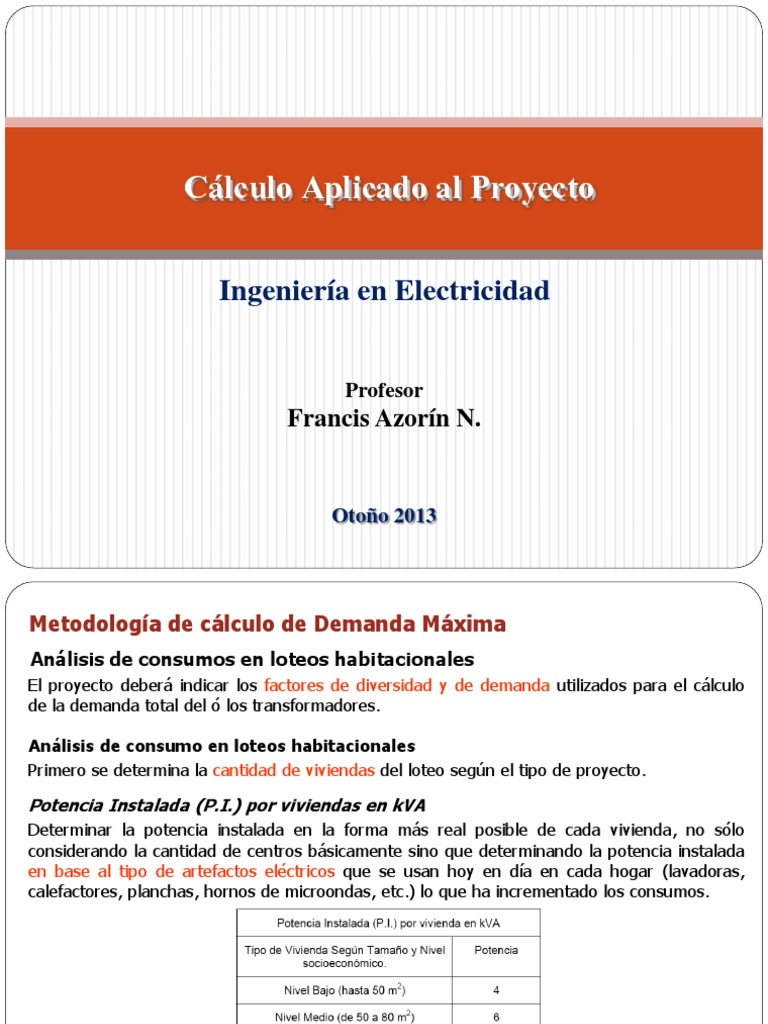 Cálculo de Demanda Máxima en Viviendas | PDF | Transformador | Pi