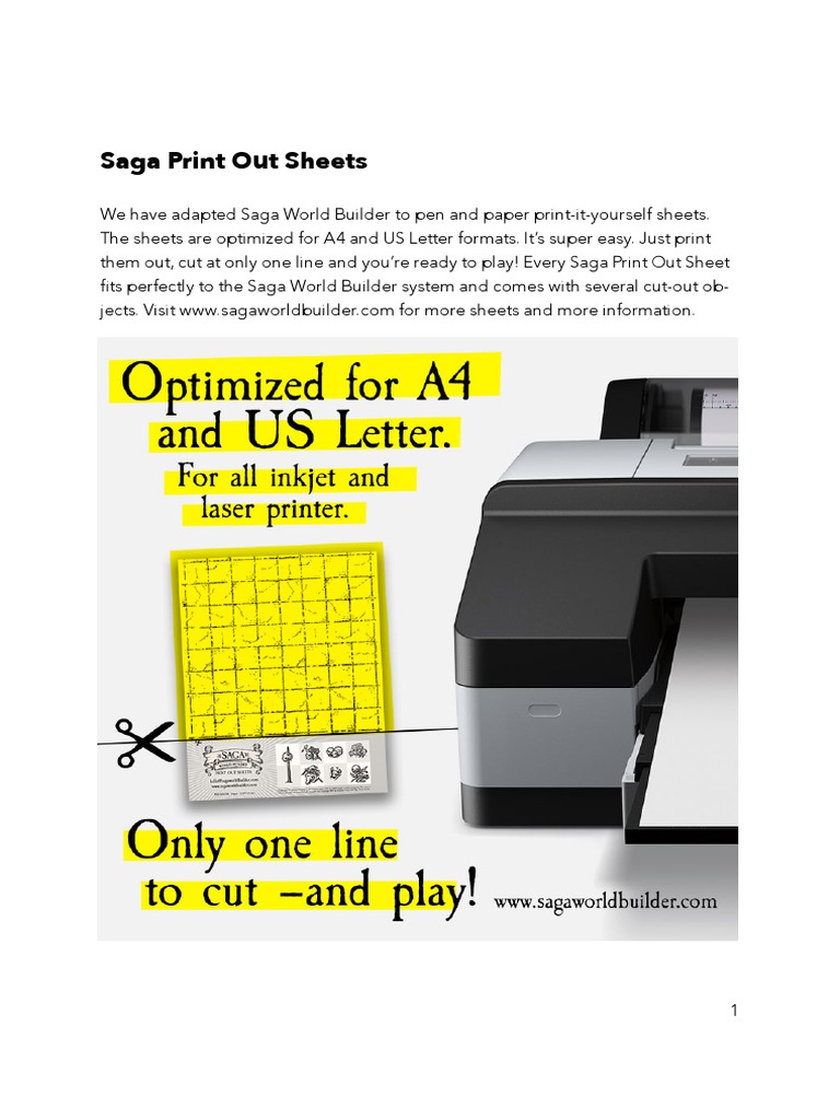 Saga Print Out Sheets | PDF