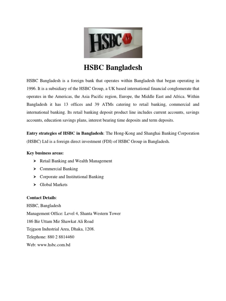An Analysis of HSBC Bangladesh PDF | PDF | Hsbc | Banks